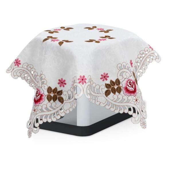 PRETYZOOM 電子レンジカバー オーブンカバー トースターカバー ほこりよけ 亜麻布 花柄 レース フリル おしゃれ 56x56cm 家電ダストカバー レトロ 汚れ防止 防塵 防油 冷蔵庫カバー 食卓 キッチン雑貨 インテリア 赤商品...