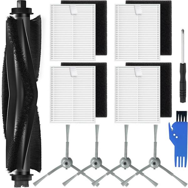 ユフィー L50 / L60 / L60 SES / L50 SES ロボット掃除機交換部品と互換性のあEATBALE アクセサリー交換部品キット 、メインローラーブラシ x 1、HEPAフィルター x 4、サイドブラシ x 4 スペアパー...