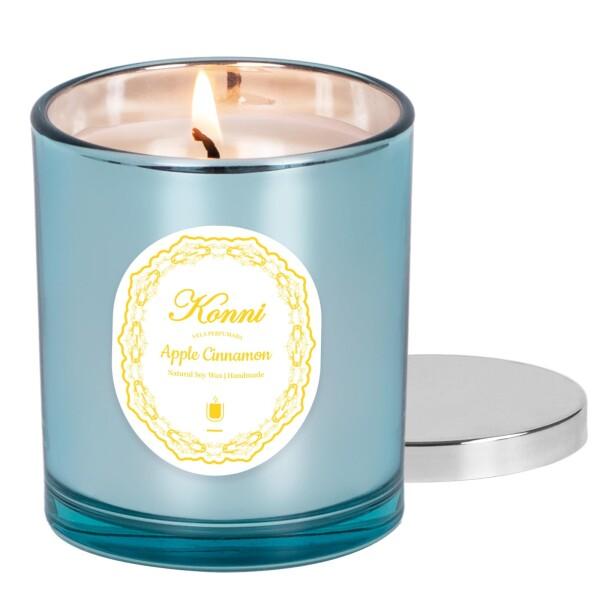 KAMMAK アロマキャンドル ジャーキャンドル 240g 天然大豆ワックス 無煙綿芯 ガラスの瓶 ギフト 癒しグッズ プレゼント 母の日（ブルーカップ）商品コード：55076747140型番：7KPSP373N-JPカラー：ブルー香りに癒...