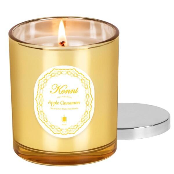 KAMMAK アロマキャンドル ジャーキャンドル 240g 天然大豆ワックス 無煙綿芯 ガラスの瓶 ギフト 癒しグッズ プレゼント 母の日（ゴールデンカップ）商品コード：55076747143型番：7KPSP375N-JPカラー：ゴールド香...