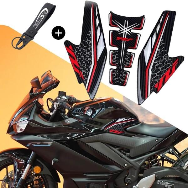 FOR YZF R3 R25 YZFR3 YZFR25 2019-2023 オートバイの燃料タンクパッドステッカーキット軽油プロテクターデカールアクセサリー防水 (赤)商品コード：55076794532型番：XINMOZR-354カラー：レ...