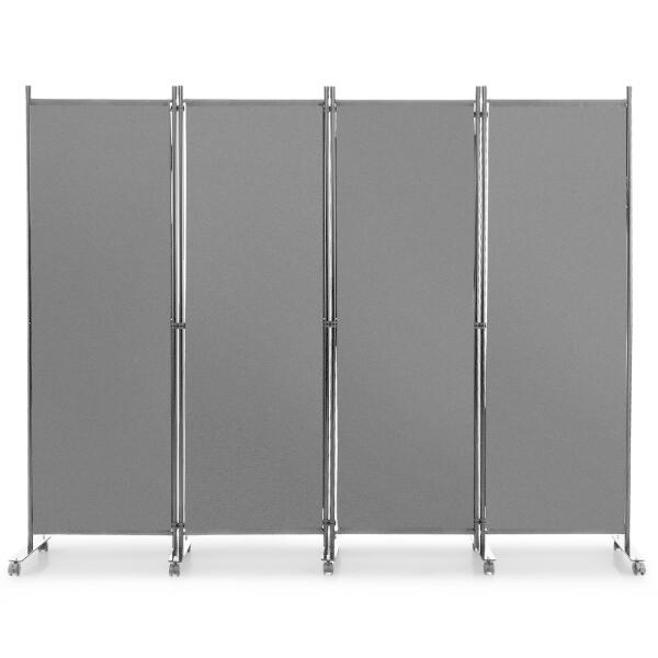 TANGKULA パーテーション 間仕切り 4連 キャスター付き 折りたたみ 布タイプ 高さ173cm 幅225cm 目隠し スクリーン 屏風 衝立 軽量 コンパクト収納 オフィス 事務所 (4連-グレー-キャスター付き)商品コード：550...