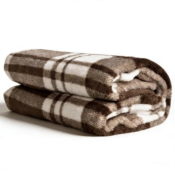 難燃ブランケット ひざ掛け シーネット アウトドア キャンプ 焚き火 火の粉対策 軽量 ポリエステル100％ 毛布 柔らかい 肌触り シングル エアコン対策 業務用 公共施設 サイズ150×100cm チェック柄 ブラウン商品コード：550...