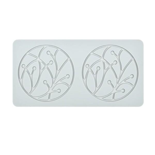 ケーキ レース型 シリコーン レース フォンダン型 シュガー クラフト 印象型 食用 ケーキ 分子 料理 デコレーション 2穴 リング ブランチとリーフ商品コード：55077139290型番：XSL-9088カラー：2穴リング枝と葉柔軟で頑...