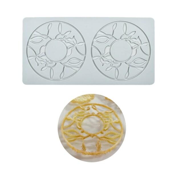 ケーキレース型 シリコンレースフォンダン型 シュガークラフト印象型食用ケーキ分子料理飾る、2穴花輪商品コード：55077139468型番：XSL-8096カラー：2穴花輪【安全】高品質の100%食品グレードのシリコン製。【広く使われている】...