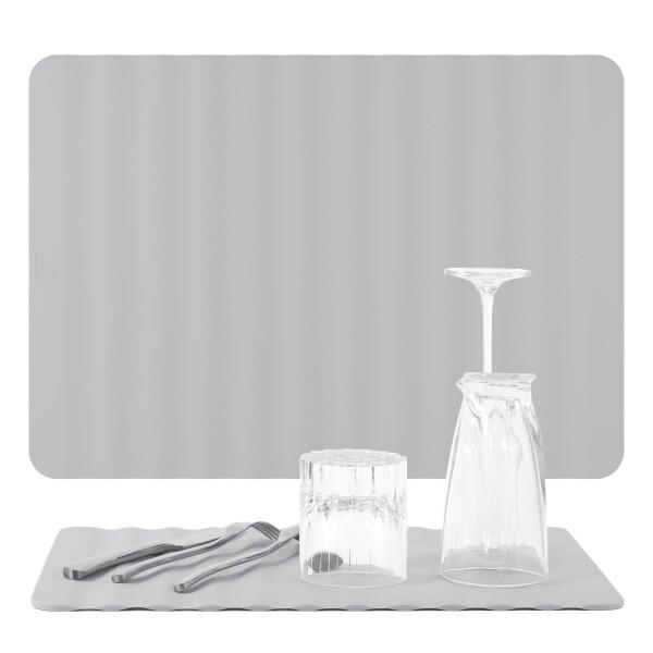 Li&amp;Zhao キッチンカウンターのための食器乾燥マット - 18.5" x 11.2" キッチンシリコーン乾燥シリコーン食器ラックマット商品コード：55077143195型番：Grayサイズ：Grayカラー：グレー迅速な乾燥: 食...
