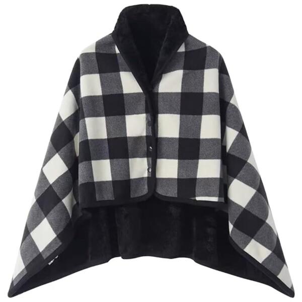 Blue Giraffe ひざ掛け 膝掛け ひざかけ ブランケット 大判 80×130CM 寒さ対策 4way ブランケット 洗濯可ひざ掛け ブランケット ボタン付き 改良 防寒対策 あったか チェック柄 おしゃれ 吸湿保温 抗菌加工 静電...