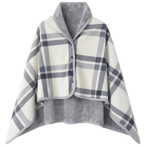 Blue Giraffe ひざ掛け 膝掛け ひざかけ ブランケット 大判 80×130CM 寒さ対策 4way ブランケット 洗濯可ひざ掛け ブランケット ボタン付き 改良 防寒対策 あったか チェック柄 おしゃれ 吸湿保温 抗菌加工 静電...