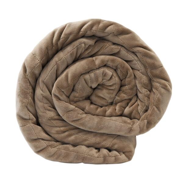 ハグラビ ウェイトブランケット 重いふとん 加重ブランケット リバーシブル 秋冬あたたかい マイクロファイバー素材 夏はヒンヤリ冷感 レーヨン素材 約6.8Kg モカブラウン Sサイズ 122cmX198cm商品コード：5507721051...