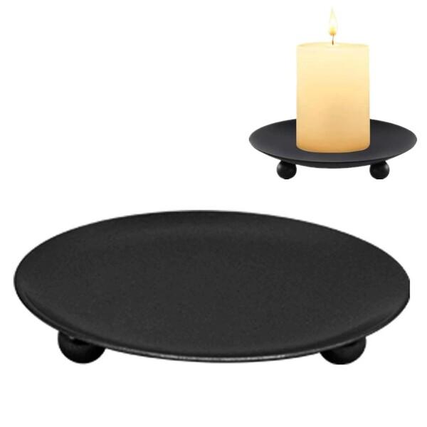 PAVIKE キャンドル 受け皿 （1個入り）装飾アイアンキャンドルプレート鉄製プレートキャンドルホルダー 金属 耐火性 耐熱性 キッチン ホーム ガーデン リビングルーム ヨガルーム 部屋飾り (ブラック)商品コード：5507721145...