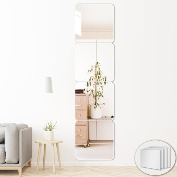 Homirio 割れない鏡、15×15cm 4枚セット 全身ミラー、姿見鏡、地震対策、壁掛けアクリルミラー、強力粘着テープ 耐衝撃性、穴あけ不要、軽量で便利、バスルーム、玄関などに適です商品コード：55077211495型番：ykl-15サ...