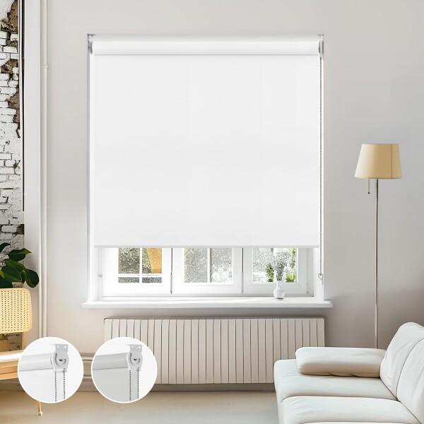 Deconovo ロールスクリーン ロールカーテン ビス止め式 チェーン式 1級遮光 断熱 遮熱 防音 防寒 UVカット 表裏同色 幅63 丈182cm ホワイト商品コード：55077213034型番：JPCTW00953Y-S962サイズ...