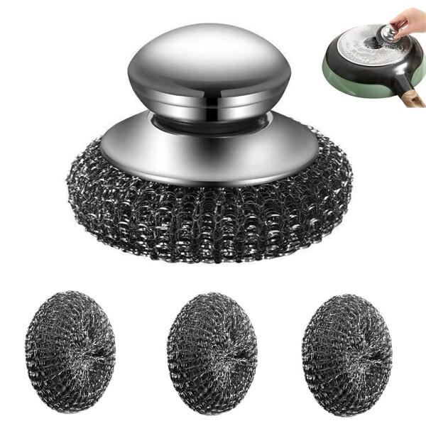 ステンレスたわし 金たわし 持ち手 本体+替え4個 キ たわし キッチン スチールたわし 金属たわし商品コード：55077215301型番：EOME-JP0113サイズ：10*7cmカラー：シルバー上質な素材:ステンレスたわし 上質なステン...