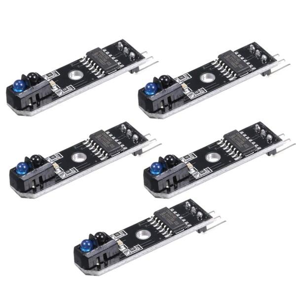 Hailege 5個セット TCRT5000 5V 1ウェイトレースモジュールインテリジェントカー赤外線トラッキングプローブトレースセンサー商品コード：55077252326型番：H-A-1619インテリジェントカー赤外線追跡プローブ追跡セ...