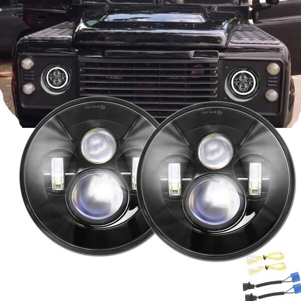 Yoothi 互換品 2 つの部分プロジェクター 7 インチ LED のヘッドライトのハイ・ロー ビーム DOT は 7 インチの円形 H6024 LED を承認しました ジープのラングラー JK CJ TJ とがあるミアタとがある Che...