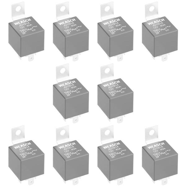Weasch JD1914 カーリレー 12V 40A 5ピン SPDT 自動車用スイッチとスターター ボートトラクター トラック オートバイ用防水リレー 10個パック商品コード：55077263185型番：JD1914-1C2G商品名:カ...