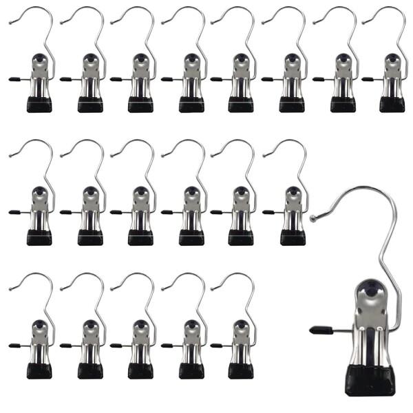 洗濯バサミ ステンレス フック 洗濯ばさみ 洗濯ピンチ ステンレス製 錆びに強く ノンスリップ すべらない 洗濯クリップ ハンガー 多用途 い ハンガー 20個セット（ブラック ）商品コード：55077265404型番：L-121サイズ：2...