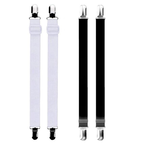 ベッドシーツクリップ 布団クリップ ズレ防止 調節可能 ズレ防止クリップ ベッドシーツズレ落ち クリップ 滑り止めゴムバンド4本（白2黒2）商品コード：55077266202型番：SDFサイズ：Largeカラー：ブラック/ホワイト4個:内蔵...