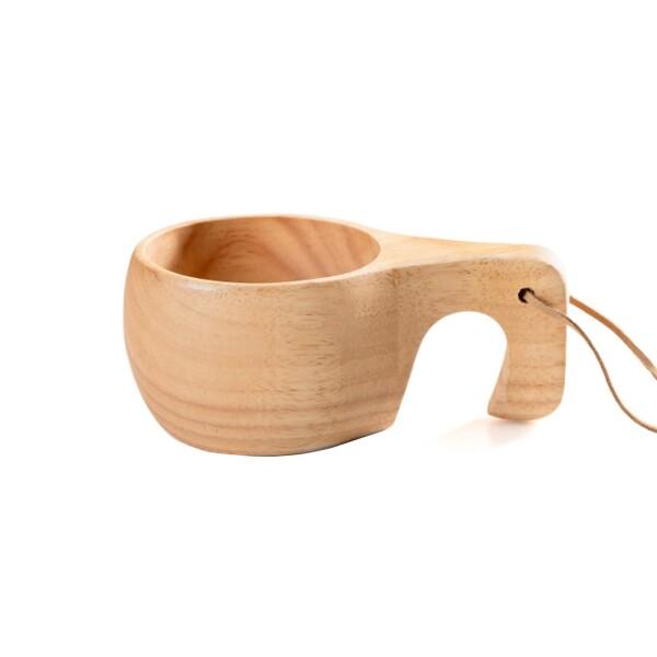 Cirsaeur ククサカップ 木製カップ フィンランド 手作ラバーウッド 木のマグカップ 付き ポータブル木製カップ 飲酒カップ コーヒー、紅茶、牛乳 登山 野外活動（象の鼻カップ）商品コード：55077267943型番：mbmb-040...
