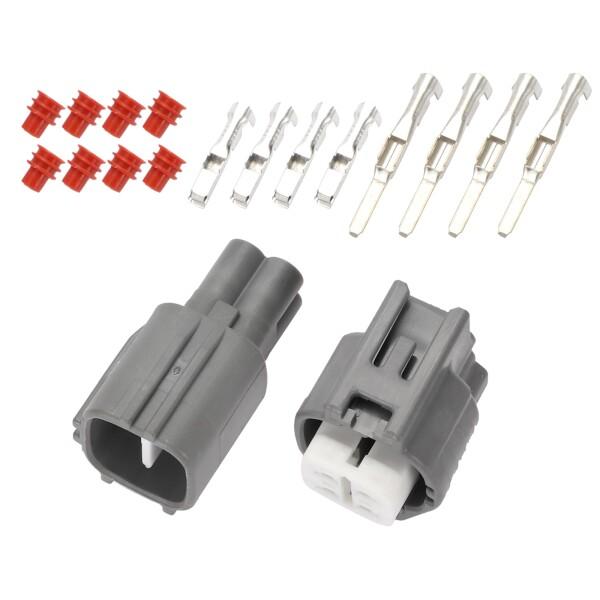 A ABSOPRO 4ピンO2酸素センサーコネクタープラグ番号：9098011028 2.2mmシリーズメスオスワイヤーターミナルコネクター Toyotaに対応 Lexusに対応用 プラスチック グレー商品コード：55077307047型番...