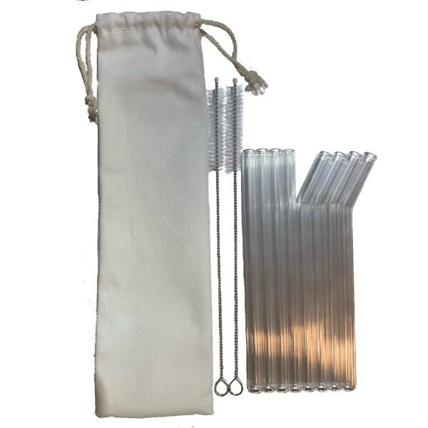 Roost Outdoors  ガラスストロー 8本セット ベントストロー 4本 ストレートストロー 4本 洗浄ブラシ 2本 (ショート(透明):15cm)商品コード：55077308123サイズ：ショート(透明):15cmカラー：透明ガラ...