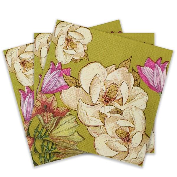 Zelten 色紙パーティーナプキン 20枚 シャビーシック 結婚式 インナー ティーパーティー デコパージュ, Magnolia and Lily商品コード：55077308147型番：65306サイズ：Lカラー：Magnolia and...
