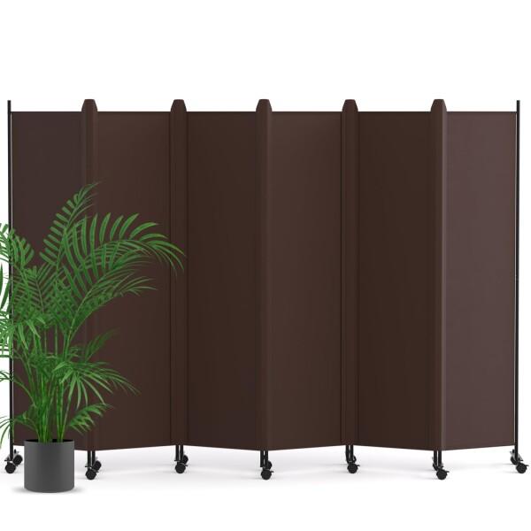 KELIXU パーテーション 間仕切り 6連 自立式 カバーストリップ付き 衝立 キャスター付き 高さ1.78m×幅3.02m 布タイプ 折りたたみ 仕切りパネル 軽量 クロスパーテーション 目隠し 屏風 おしゃれ 組み立て簡単 部屋 オフ...