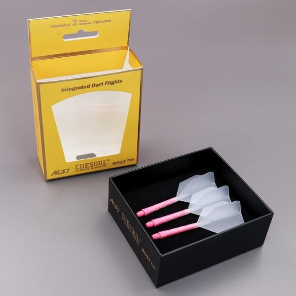 CUESOUL ROST T19 シャフト一体型フライト ビッグウイングシェイプ、ツートンカラー、クリアフライト＋ピンクシャフト、Lサイズ、3本セット（CS-AK579-3L）商品コード：55077475274型番：CS-AK579-3Lカ...