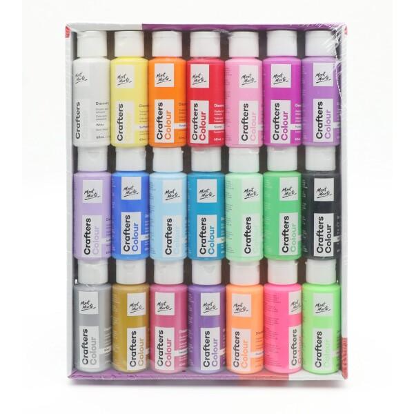 Mont Marte アクリル絵の具セート 21pc x 60ml Crafters Colour Discovery 工芸美術用 初心者、学生、手芸活動の理想的な選択商品コード：55077475385型番：PMCA6003サイズ：21pc...