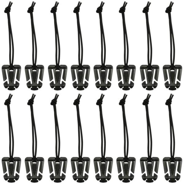 (huazontom) バックル クリップ ウェブドミネーター 16個 リュック 紐 まとめる ベルトクリップ ストッパー 硬質プラスチック製 高強度 ベルト ゴム紐 ベルト調整 便利グッズ (ブラック)商品コード：55077475493型...