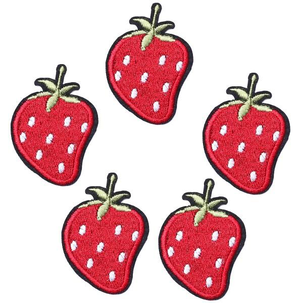 Harsgs Strawberry Patches, Embroidered Iron On/Sew On Patches, Cute Applique Patches for Clothing, Jackets, Hats, Backpa...