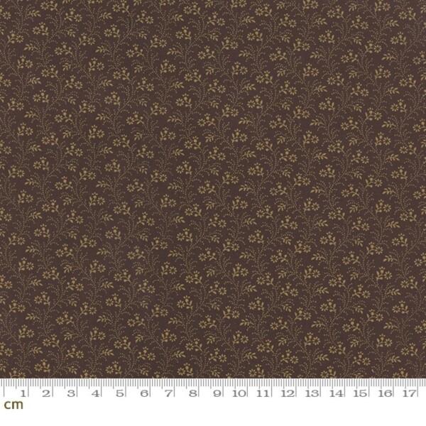 French General Petite Prints 13690-16 小花柄 moda フレンチアンティーク おしゃれ ベーシック シーチング 生地 手芸用 ブラウン 綿 cotton コットン100％ 日本製 カット済み (生地巾1...
