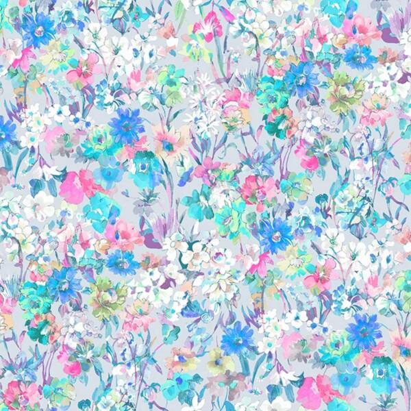 nora. FR1018-C 花柄 水彩風 シーチング 生地 手芸用 綿 日本製 ブルー カット済み (生地巾110cm×100cm)商品コード：55077476385型番：nora-fr1018-cサイズ：生地巾110cm×100cmカラ...