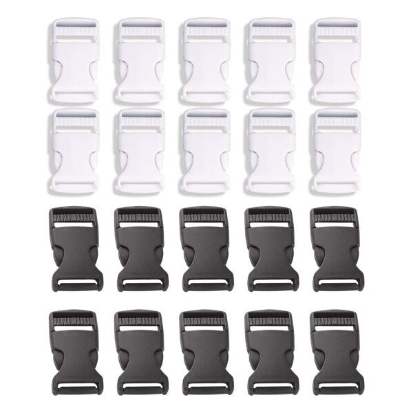 (BEAUTY PLAYER) サイドリリースバックル 差し込みバックル プラスチックパーツ テープ用 戸外 山登りケーブル用 20個入り (25mm黒+白)商品コード：55077479372サイズ：25mm黒+白カラー：ホワイトセット: ...
