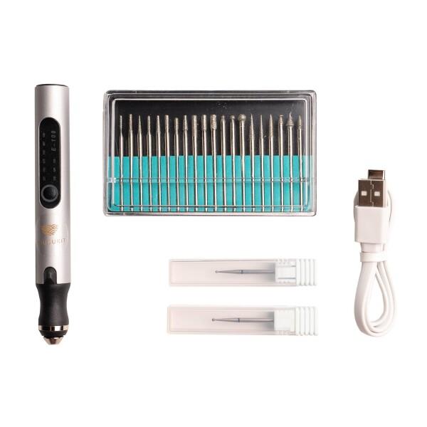 TSUGUKIT (つぐキット) 金継ぎ用 電動ミニルーター リューター セット (1.2ｍｍ ・ 1.4mm / 丸型ダイヤモンドビット) 金継ぎキット 充電式 小型 ルーター (ワイヤレス/ペン型) 食器 陶器商品コード：5507747...