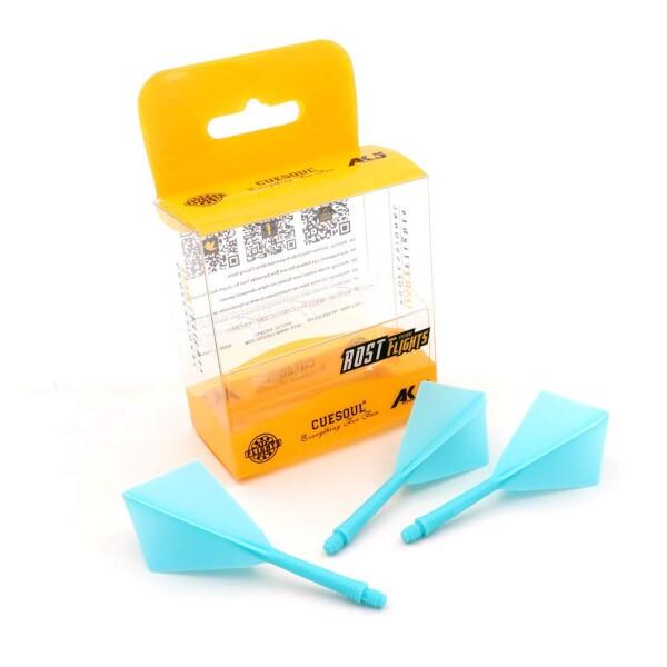 CUESOUL ROSTシリーズシャフト一体型フライトダイヤ形状Mサイズ、3本セット(CSAK-55ZS)商品コード：55077480064型番：CSAK-55ZSカラー：ライトブルーハードでもソフトでもない独特な質感の新素材で作られたシャ...