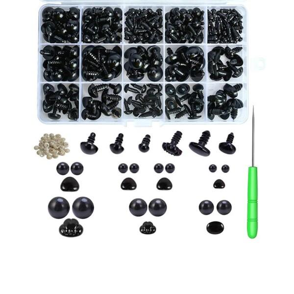 VIVIZHWH ぬいぐるみ目 さし目 目玉 動物 人形 人形眼 アイ 人形目 さしテディベア テディ目玉 動物鼻 プラスチックノーズ DIY 縫製 クラフト 手芸パーツ 手作り （5mm、6mm、8mm、10mm、 13mm、14mm）商...