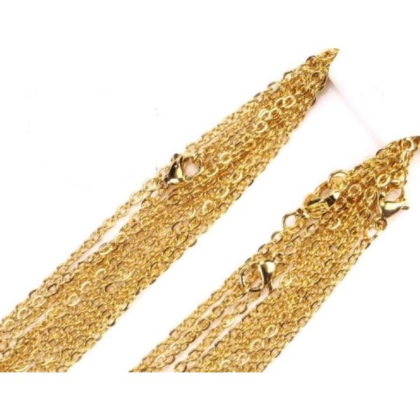 Lucky Link8 ネックレス チェーン アクセサリー 作成 手作り ハンドメイド 用 金色 アズキ ４５ｃｍ 複数 (10本)商品コード：55077482206カラー：ゴールド【サイズ】長さ:約47cm(カニカンを含む全長)幅:約2m...