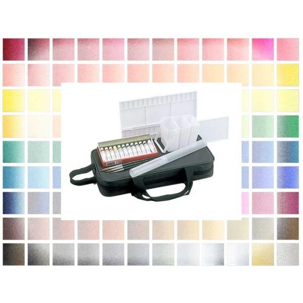 HOLBEINART WATERCOLOR 水彩用品セット「HWC透明水彩絵具12色 水彩 ６点セット ナイロンバッグ入り」（bag バッグカラー：ブラック）商品コード：55077483586カラー：マルチ軽快な色彩で表現でき、水の加減で千...