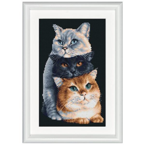 ダッチステッチブラザース クロス・ステッチキット Three Cats 黒のアイーダ14カウント 大人向け DSB015A商品コード：55077483954型番：DSB015カラー：黒