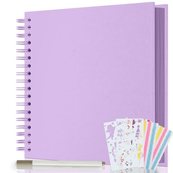 AIOR スクラップブック アルバム 手作り フォトアルバム 持ち運びも便利 耐久性 アルバム 台紙 20枚 40ページ 21CMx21CM 切り抜き帳 思い出帳 DIY写真集 誕生日 赤ちゃん写真集 卒業記念集 結婚記念 お祝いプレゼント...