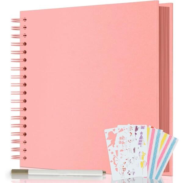 AIOR スクラップブック アルバム 手作り フォトアルバム 持ち運びも便利 耐久性 アルバム 台紙 20枚 40ページ 21CMx21CM 切り抜き帳 思い出帳 DIY写真集 誕生日 赤ちゃん写真集 卒業記念集 結婚記念 お祝いプレゼント...