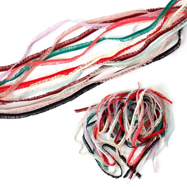 Increased Fire 極小 6mm 12色 フリルリボン フリル レース 弾力性 極狭のフリルレース DIY補助材料 誕生日 クリスマス ギフト 装飾材料 縫製素材 人形飾 人形の服のアクセサリー DIY商品コード：55077487...