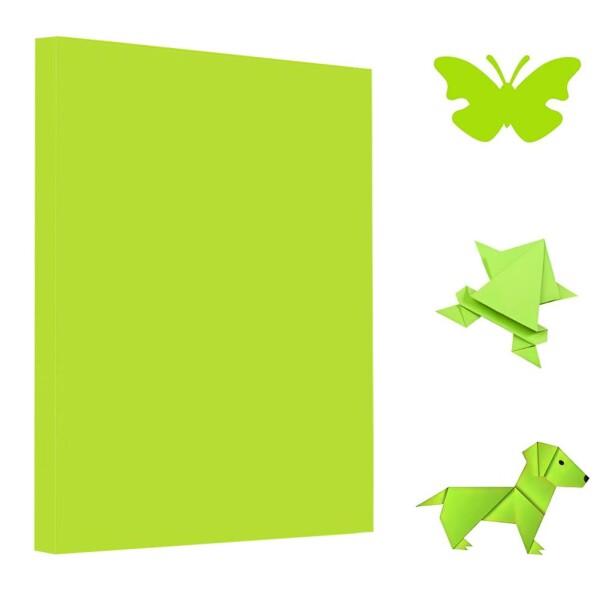 折り紙 おりがみ 単色 黄緑 A4 大きいサイズ 100枚入り 無地 両面同色 折紙 DIY 手芸用 ペーパーアート 手芸紙 千羽鶴 星 紙飛行機 折りがみ クラフト用紙 子供 知育 幼稚園 保育園 小学校用 大容量 徳用 きみどり商品コー...