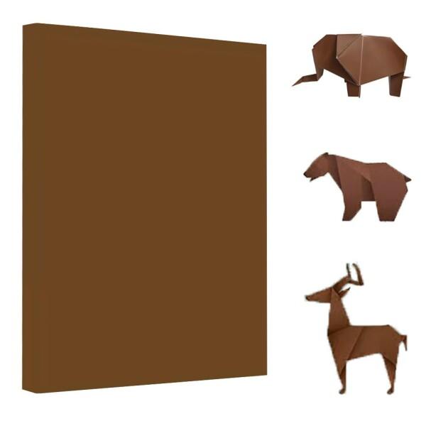 折り紙 おりがみ 単色 茶色 A4 大きいサイズ 100枚入り 無地 両面同色 折紙 DIY 手芸用 ペーパーアート 手芸紙 千羽鶴 星 紙飛行機 折りがみ クラフト用紙 子供 知育 幼稚園 保育園 小学校用 大容量 徳用 ブラウン商品コー...