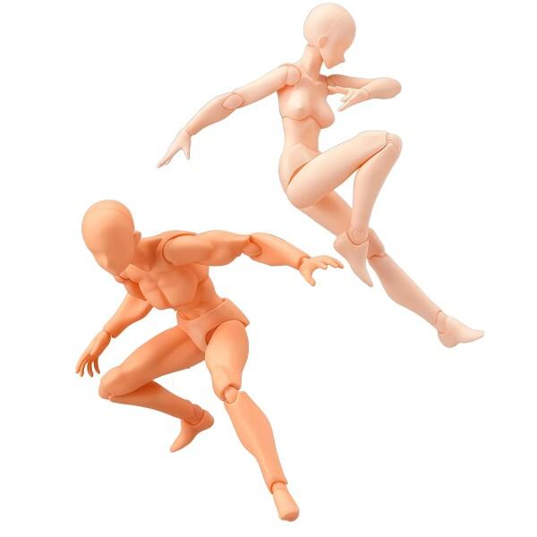 MemeDa デッサン人形、モデル人形、関節複数箇所可動、スタンド付き、姿勢変更可能、絵画用、筋肉体型 男性+女性（イエロー）商品コード：55077489338型番：B-ren-huangカラー：イエロー??【男女モデル】このセットには男性...