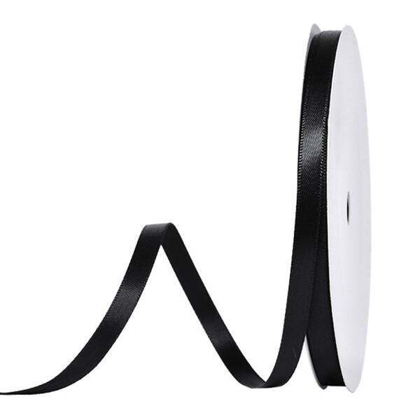 Bicoozz 両面サテンリボン ブラック 幅6mm 縦100ヤード 約91m 大容量 ギフトラッピング用 リボン ちょう結び 包装 贈り物 プレゼント用 細巾 長い お徳用 クラフト 手作り ハンドメイド DIY 手芸用品 アクセサリーパ...