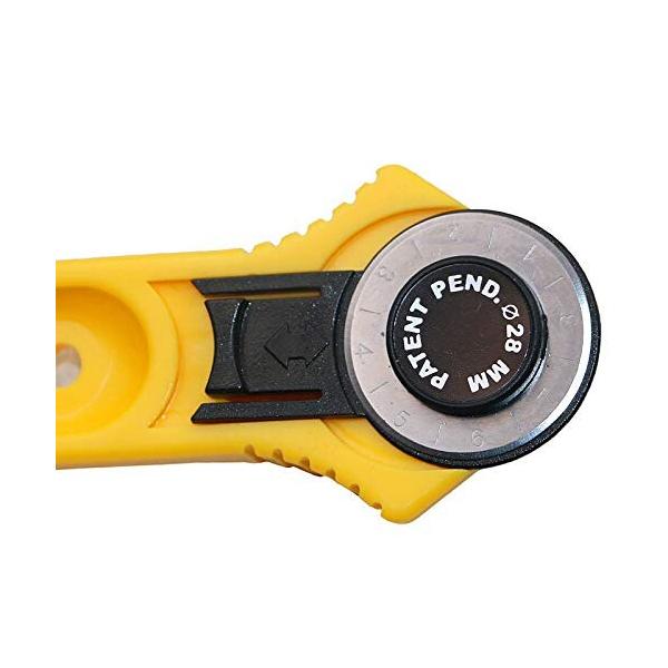 WINGONEER 28MMファブリックレザーカッターホイールツールパッチワークツールDIYカットパッチワークファブリックツール-イエロー、スケール付き商品コード：55077504406セキュリティ保証:あなたのセキュリティは私たちの最優先...