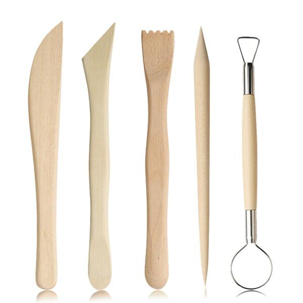 LKCCTK 粘土ヘラセット 陶芸、粘土彫刻用 木製 5点セット 多機能粘土細工道具 陶芸 彫像 工芸 造形 DIY手作り 用商品コード：55077553069型番：TYG111カラー：もくしつ【豊富なツールセット】5点セット(プラスチック...