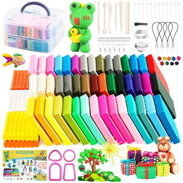 La Gacelaオーブン粘土 ポリマークレイ 60色セット ポリマー粘土キット 粘土ツール アクセサリー 収納ケース付き オーブン焼き 安全 DIY ハンドメイド 手芸クラフト 子供 大人 初心者 プレゼント マニュアル付き商品コード：5...